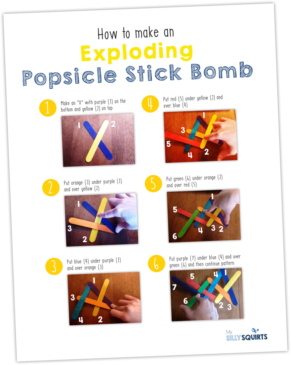 How to make exploding popsicle sticks in six easy steps - My Silly Squirts