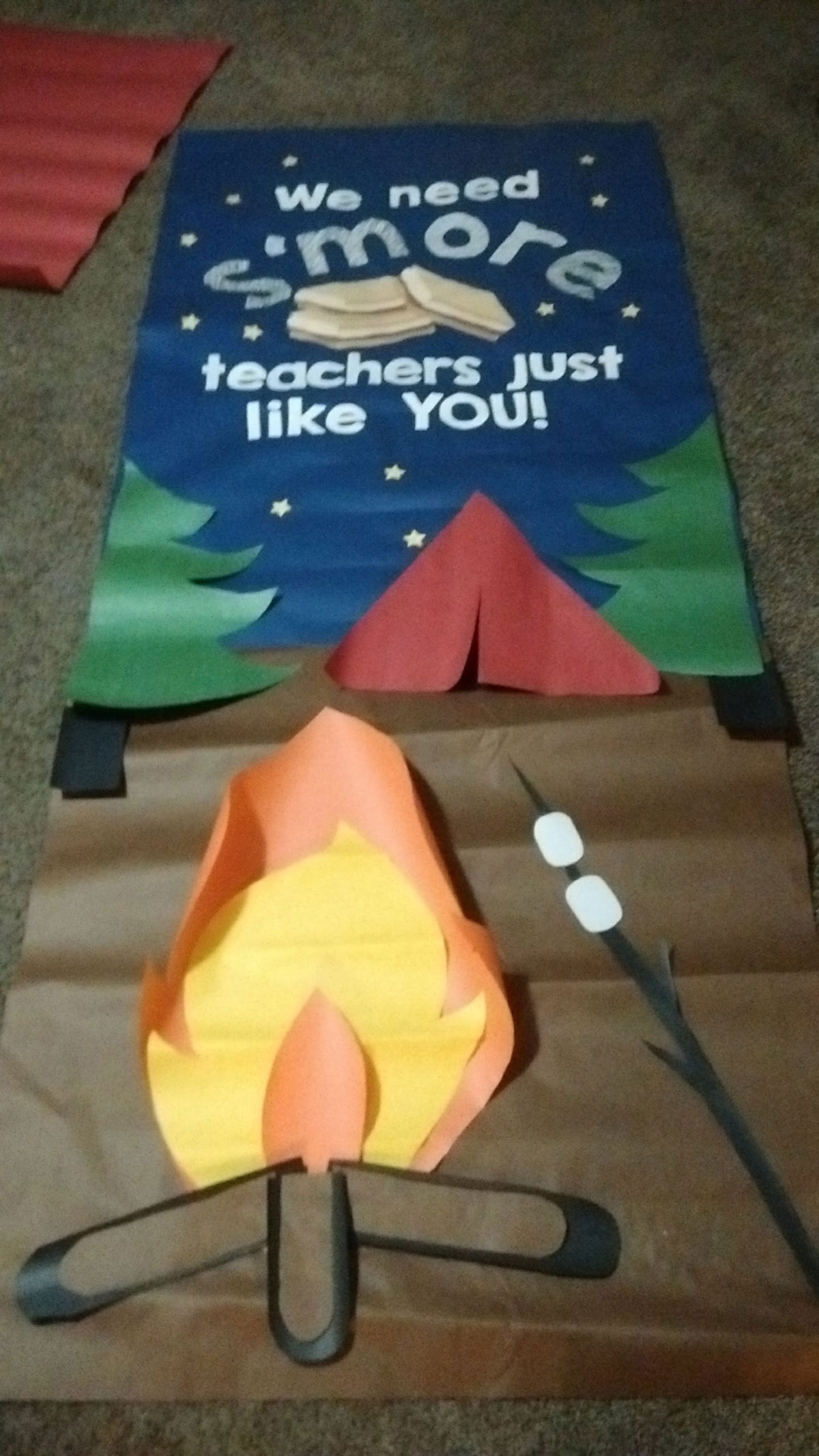 Camping theme classroom door decoration idea (with free printable ...