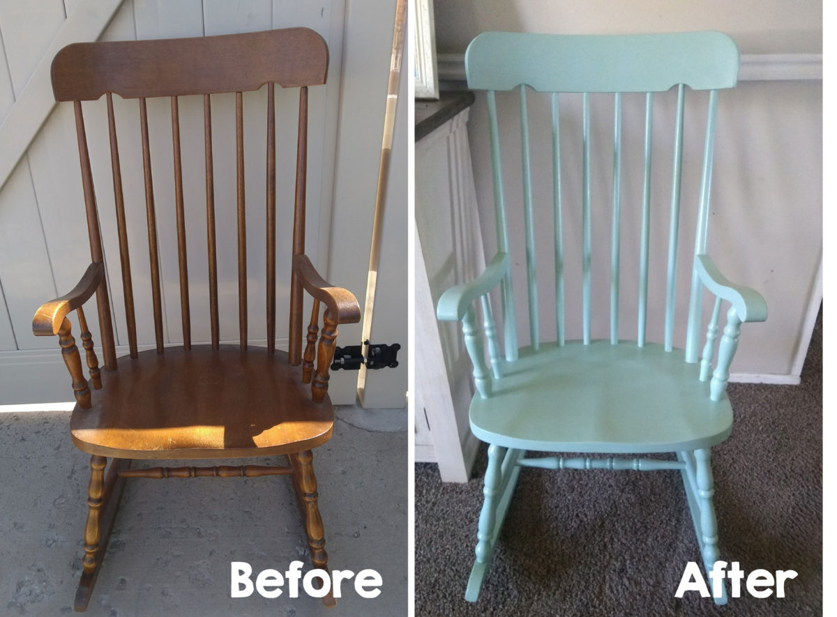 Drab to fab: How to refinish a rocking chair - My Silly Squirts