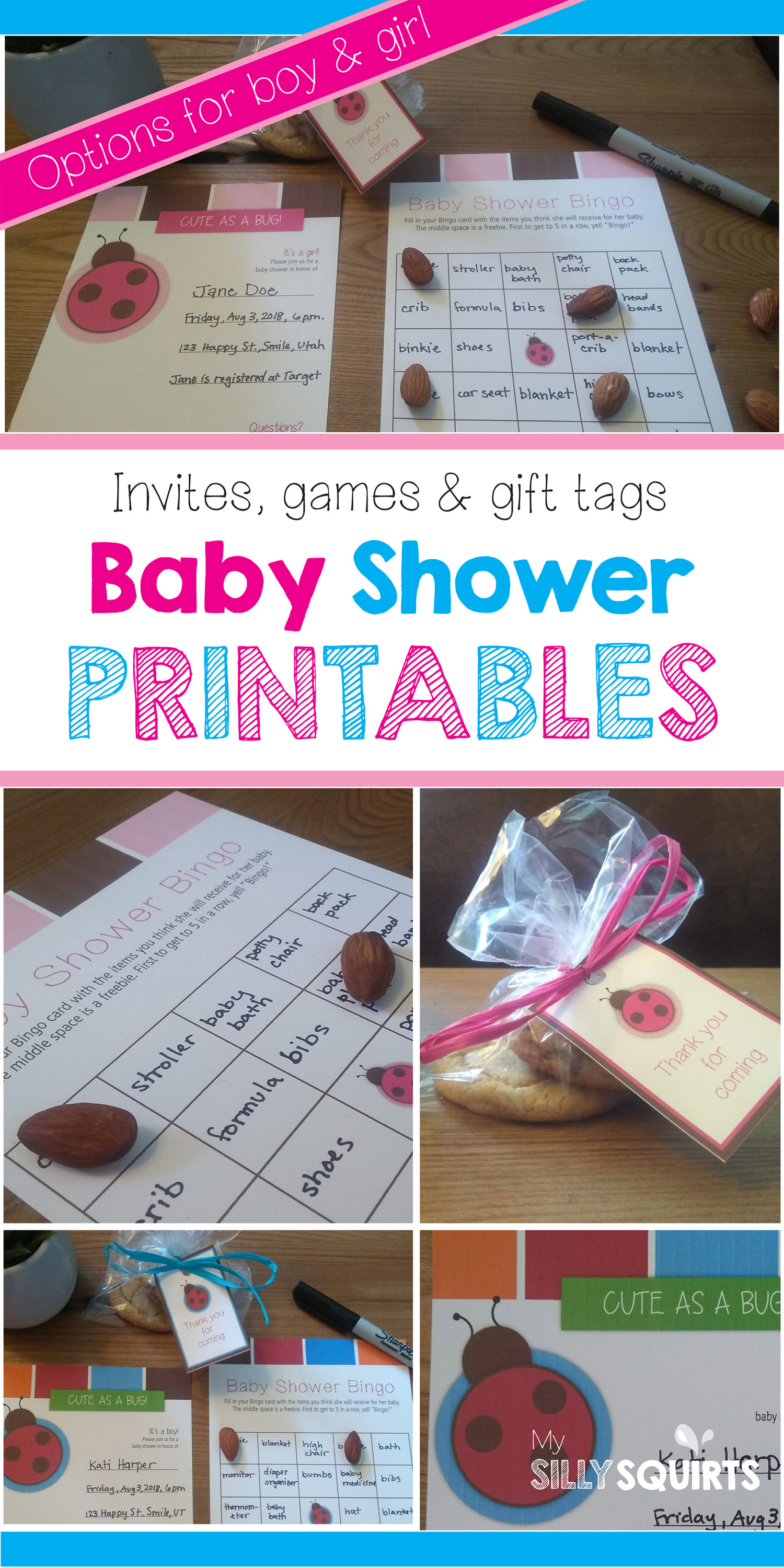 FREE baby shower printables for boy or girl - My Silly Squirts