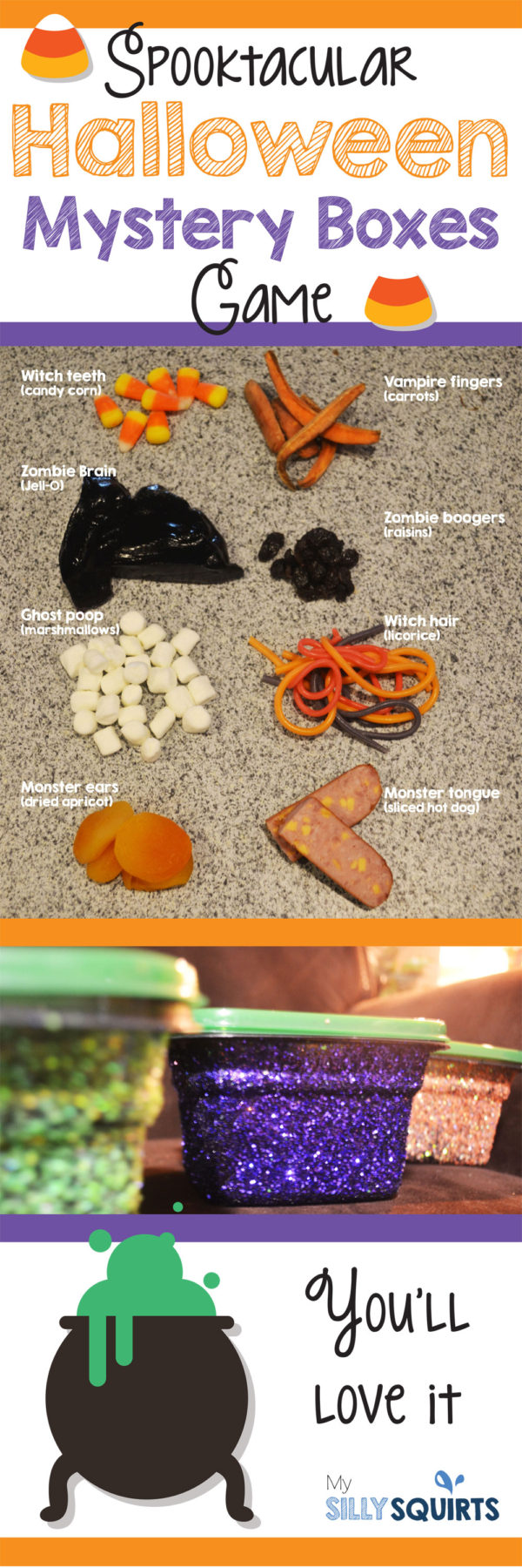 Spooktacular Halloween mystery boxes game - My Silly Squirts