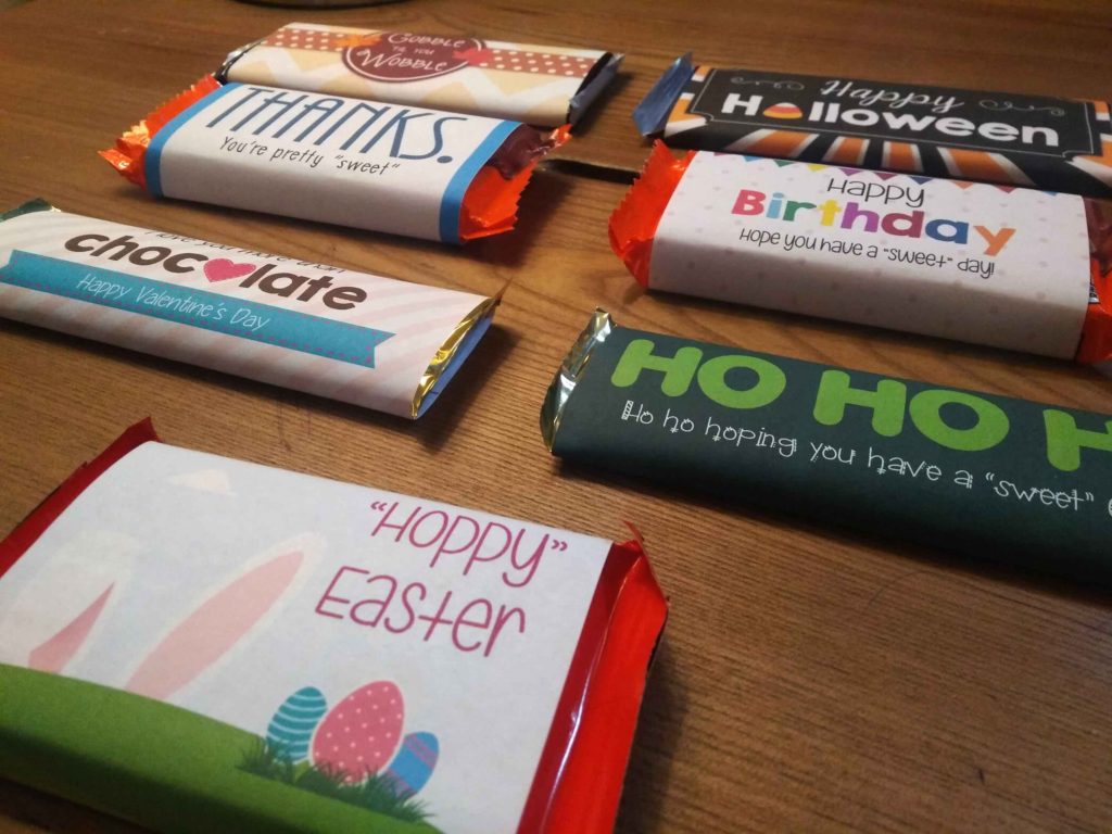 Seven FREE printable candy bar wrappers for every occasion - My Silly ...