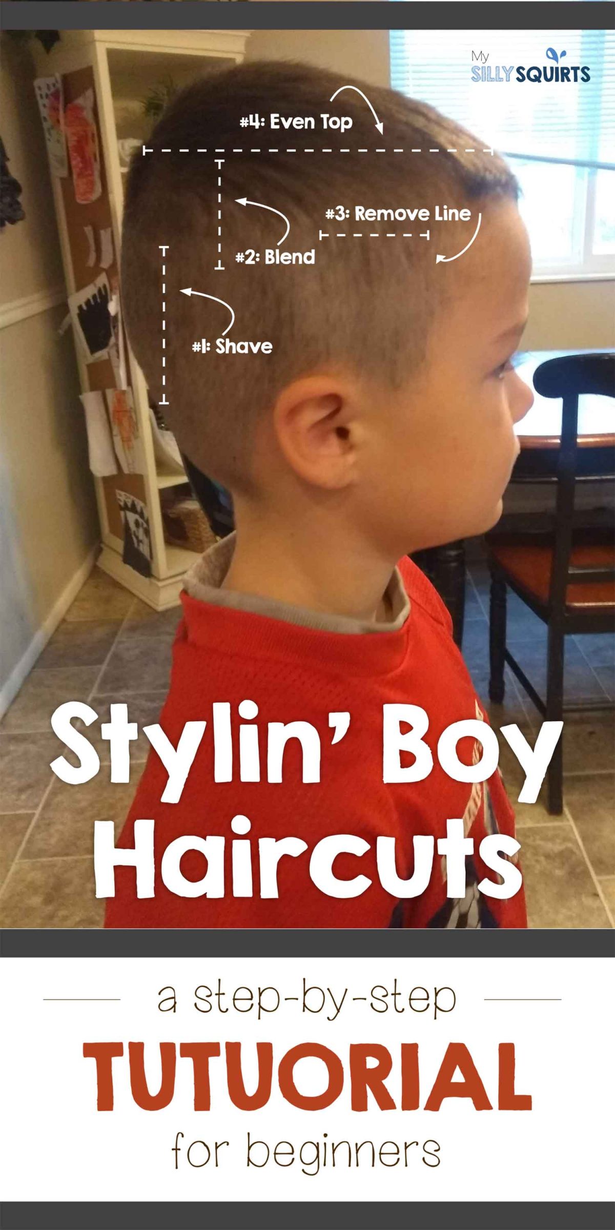 Stylin' boy haircut: Step-by-step tutorial - My Silly Squirts