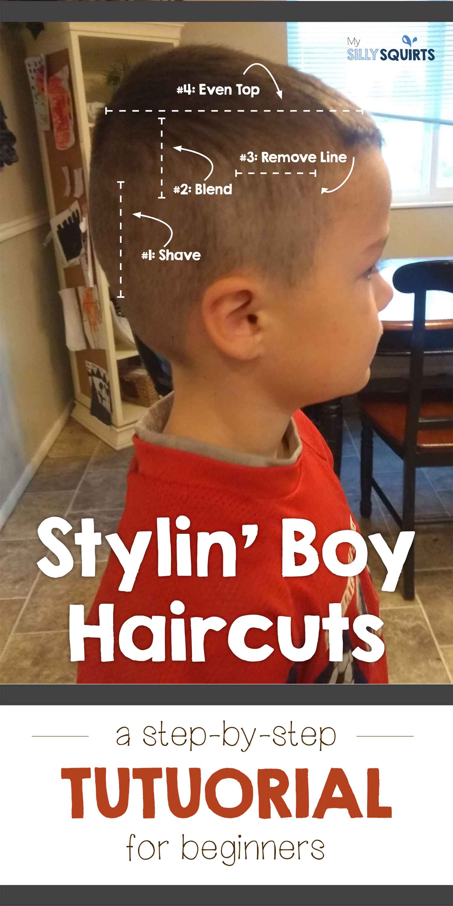 Stylin' boy haircut: Step-by-step tutorial - My Silly Squirts