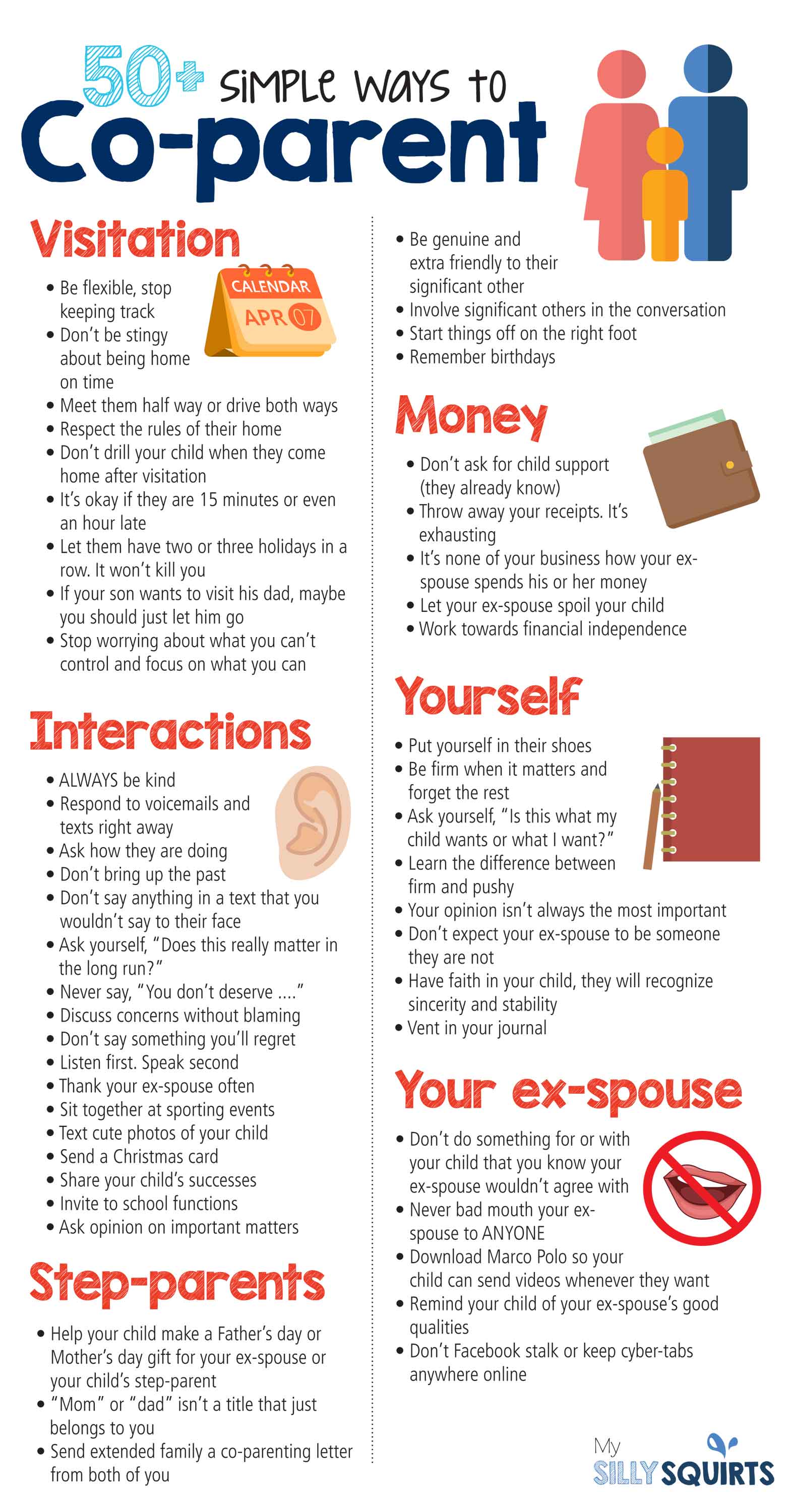 50 Simple Ways To Co Parent And Still Get Along My Silly Squirts