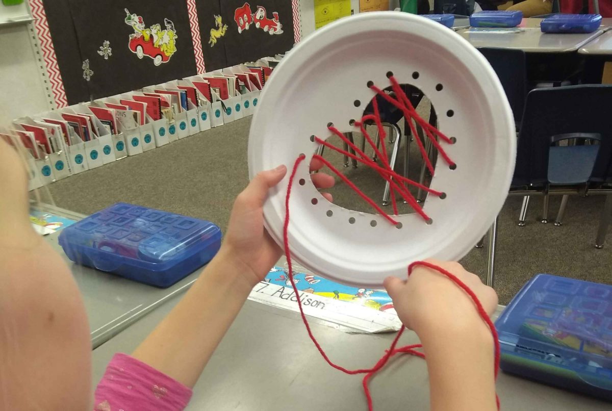 Kids paper plate string art for every holiday - My Silly Squirts