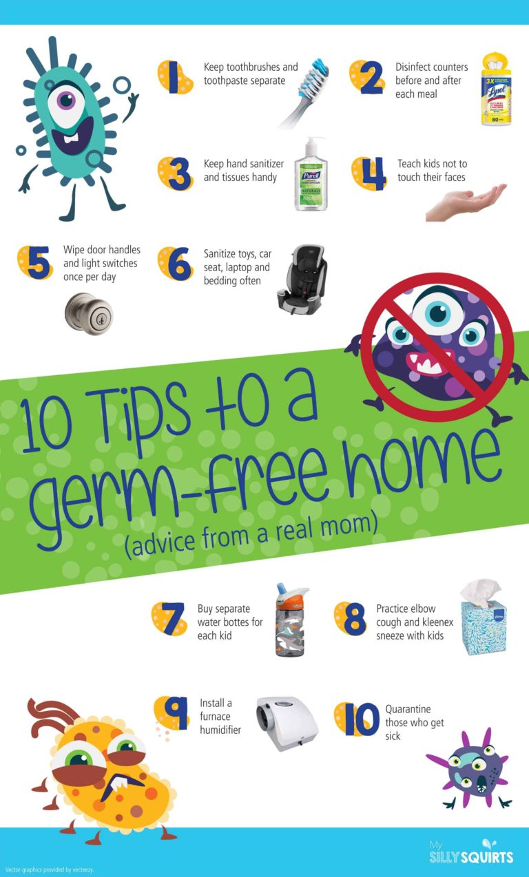 10 Tips to a germ-free home (advice from a real mom) - My Silly Squirts
