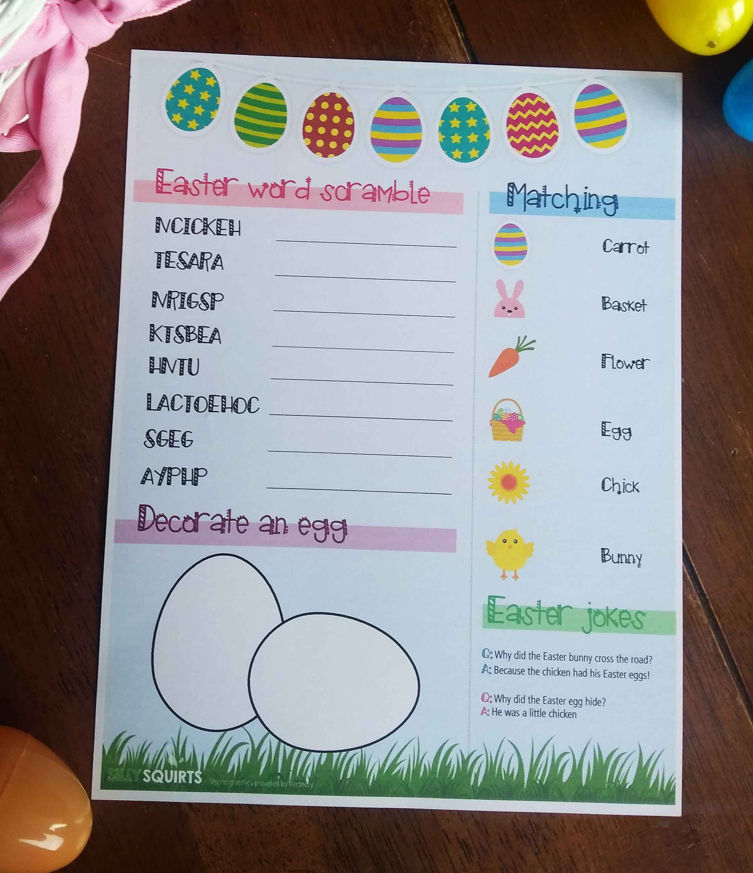 Hop! Print your FREE Easter activity page - My Silly Squirts