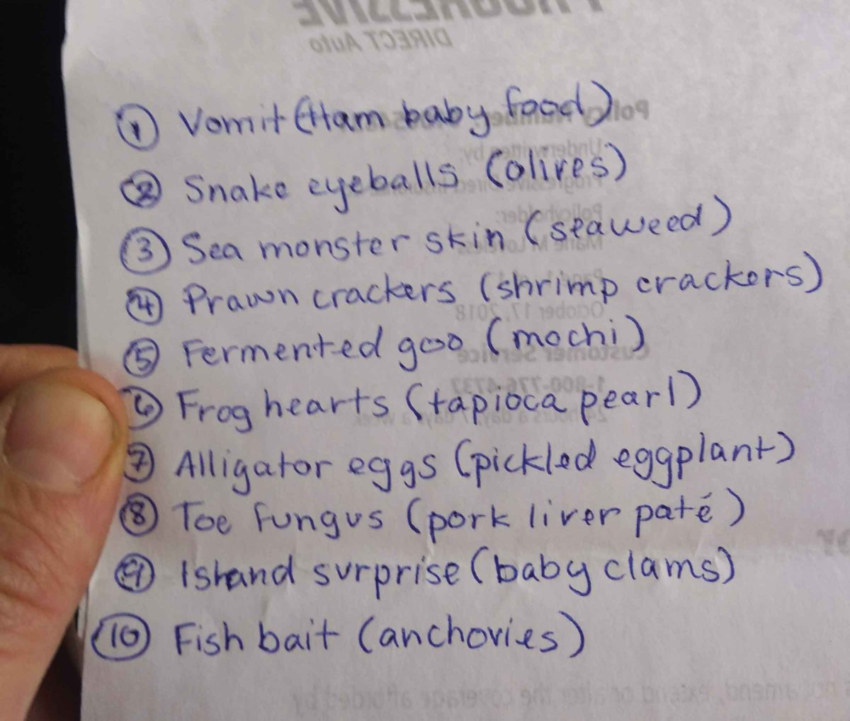 100 Fear Factor Food Challenge ideas for your next party - My Silly Squirts