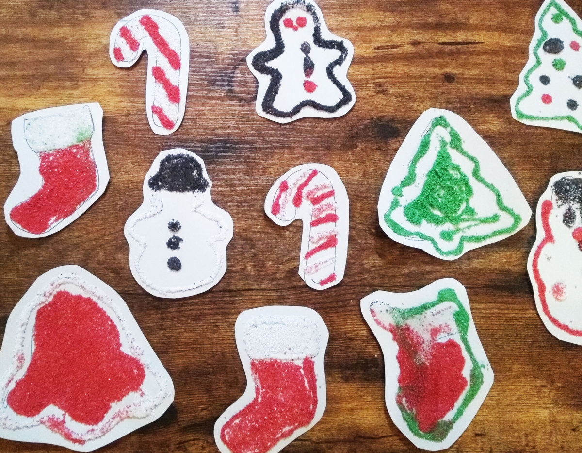 Festive and fun Christmas Sand Art craft for kids - My Silly Squirts