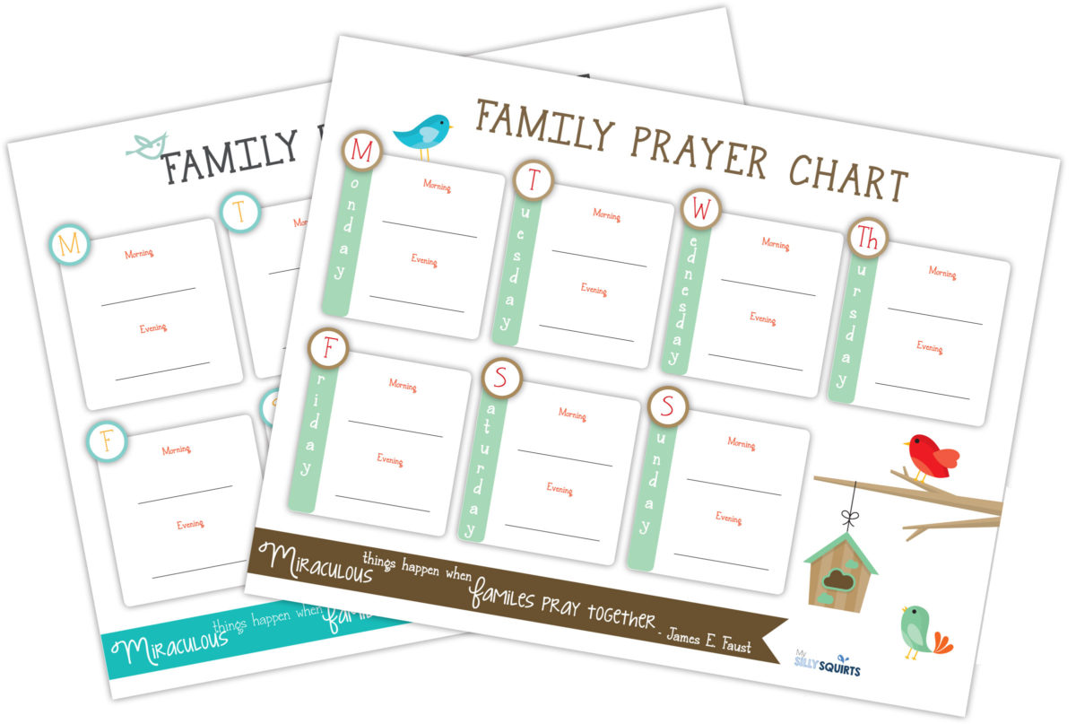 Print your FREE Family Prayer Chart - My Silly Squirts