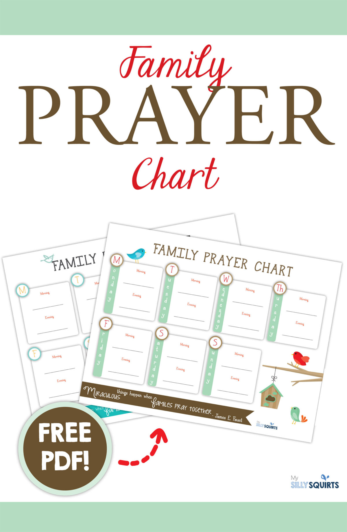 Print your FREE Family Prayer Chart - My Silly Squirts
