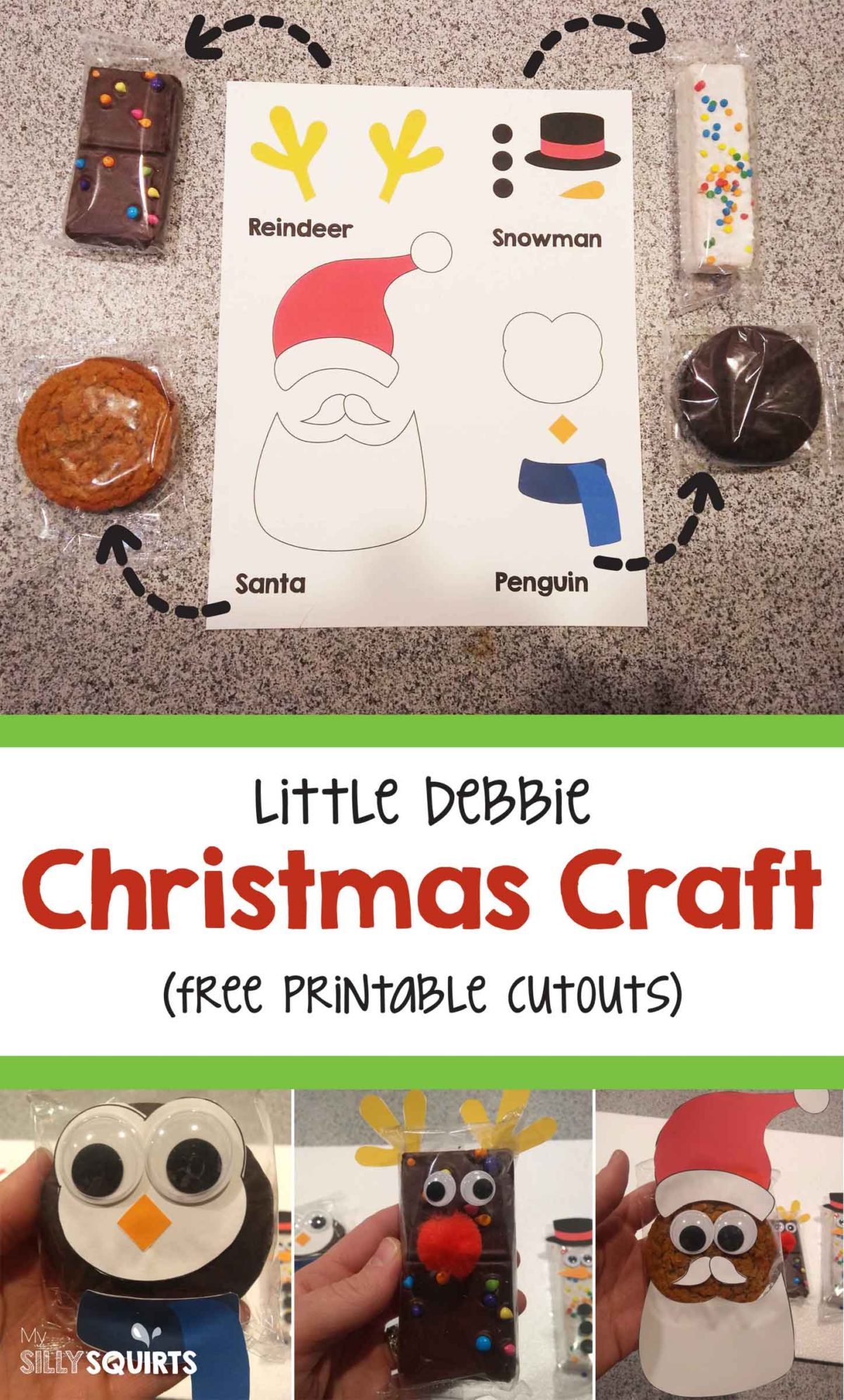 Cute Little Debbie Christmas craft (free printable) - My Silly Squirts
