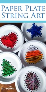 Kids paper plate string art for every holiday - My Silly Squirts