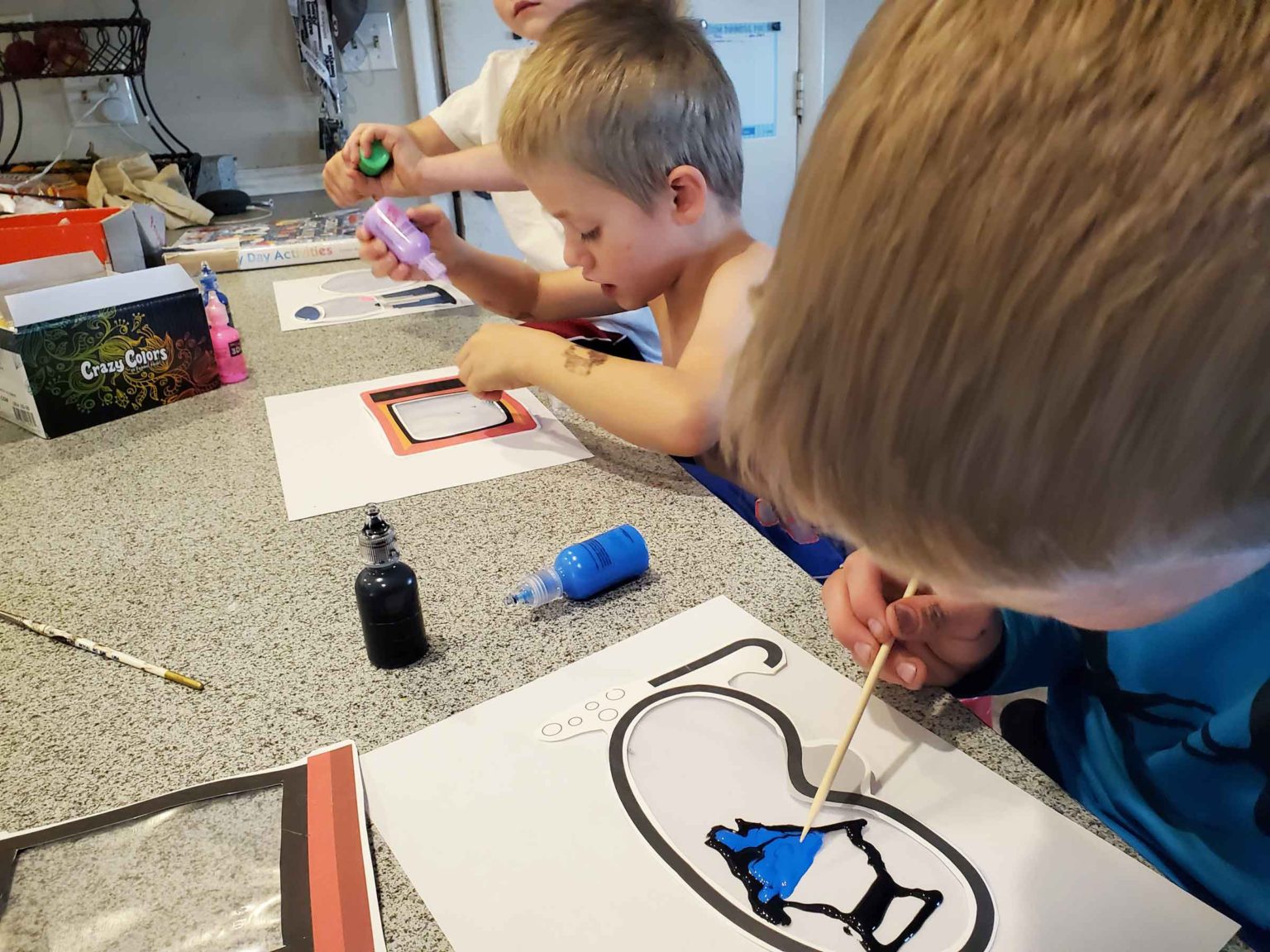 Cute puffy paint plastic cutouts for kids - My Silly Squirts