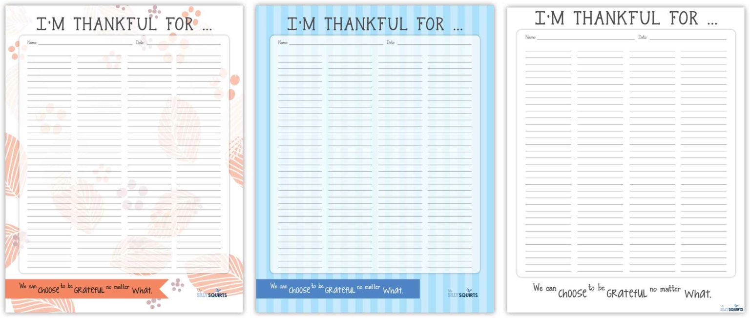 Print your FREE daily gratitude chart (for all ages) - My Silly Squirts
