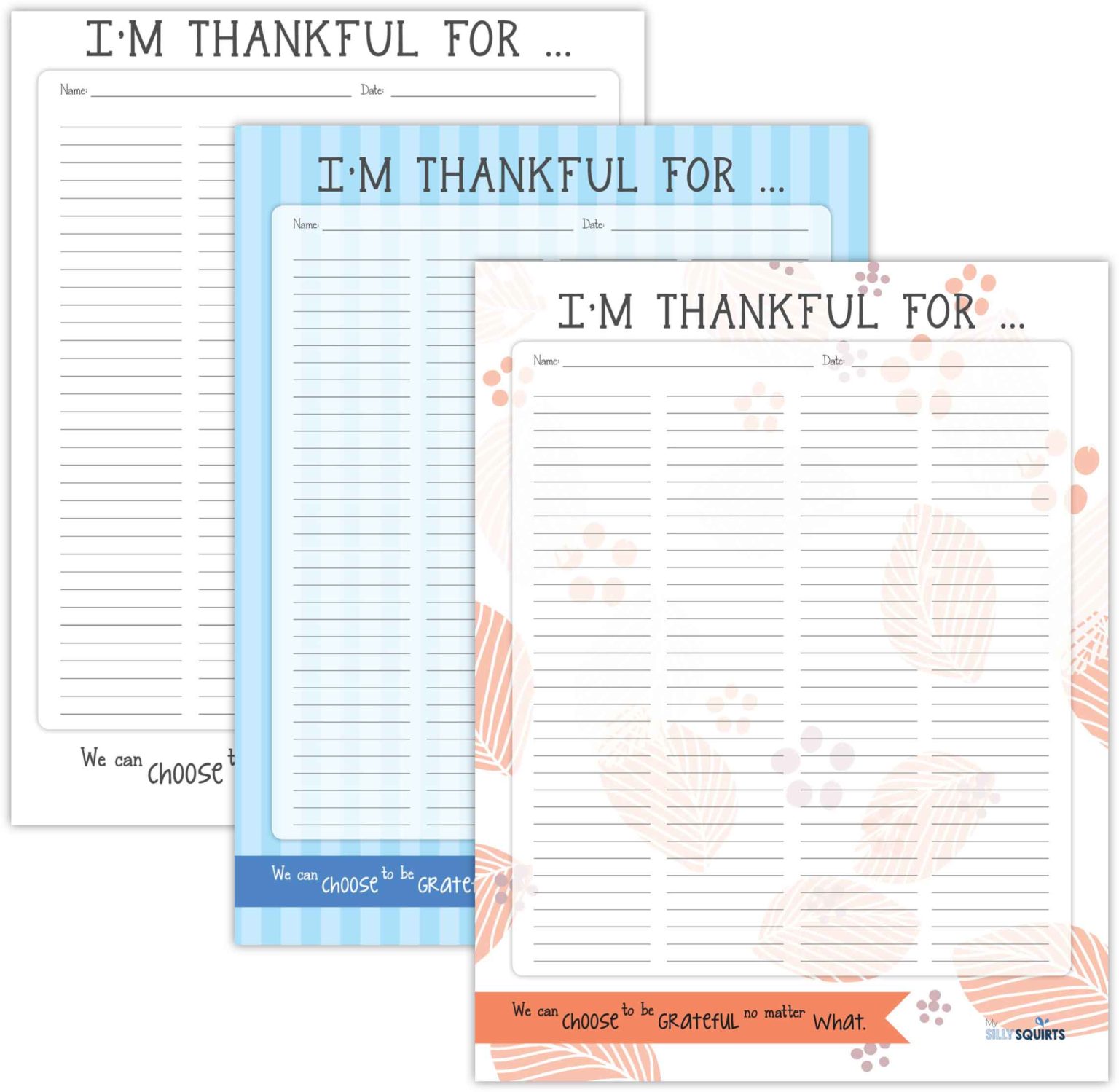 Print your FREE daily gratitude chart (for all ages) - My Silly Squirts