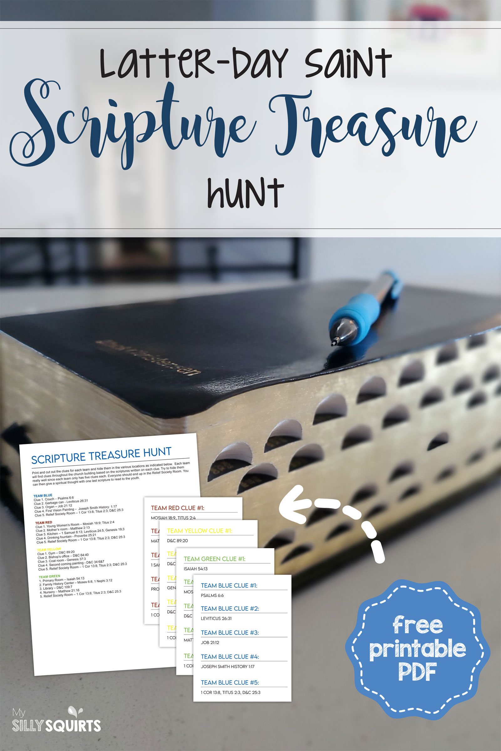 Try out this super fun LDS Scripture Treasure Hunt - My Silly Squirts