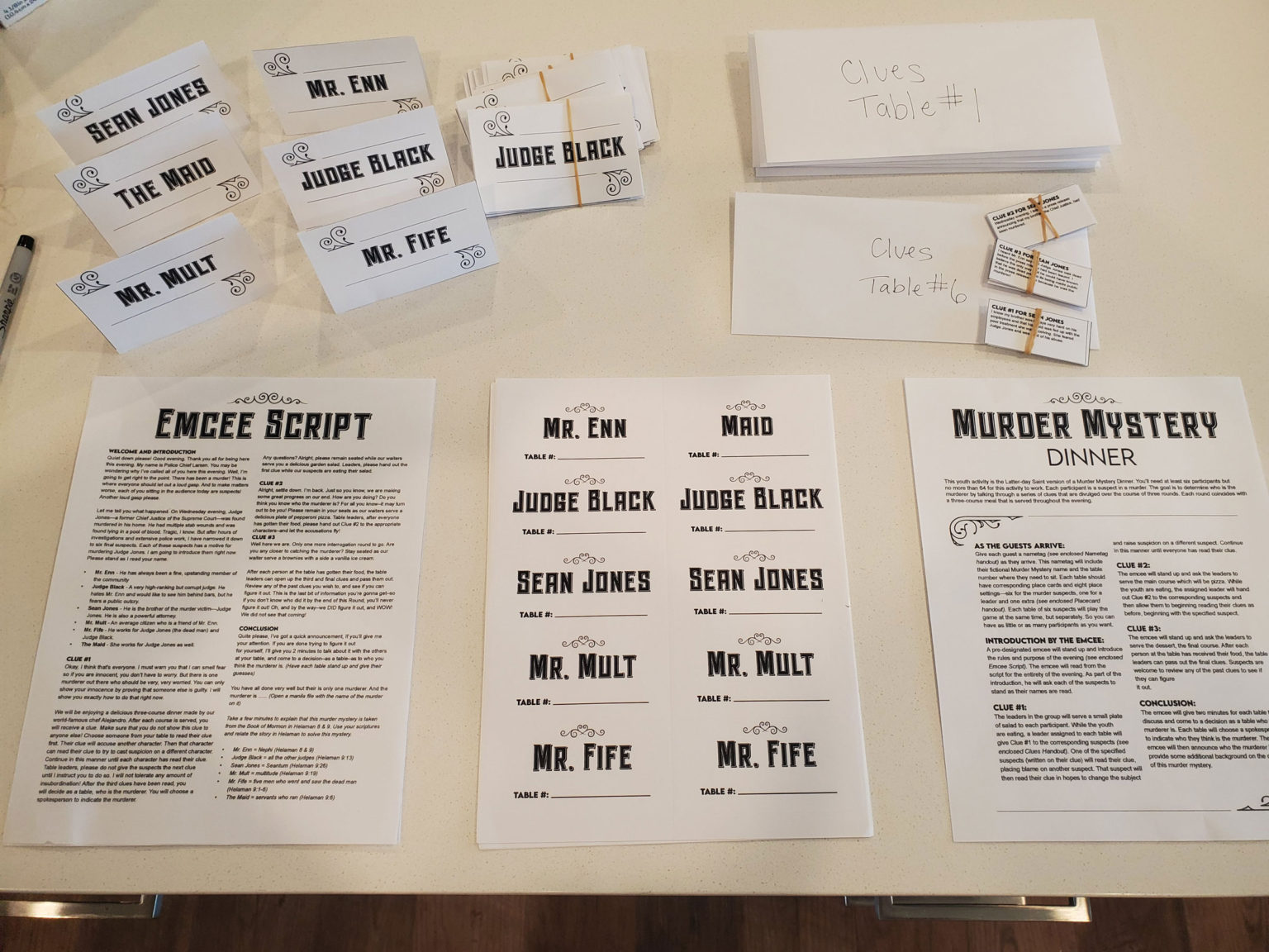 How to host a Book of Mormon Murder Mystery Dinner - My Silly Squirts