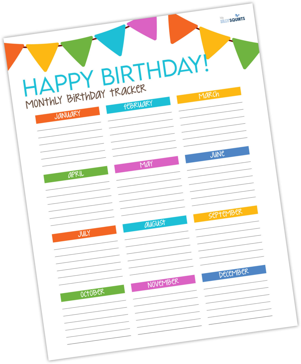 Monthly Birthday Tracker poster: never forget another birthday! - My ...