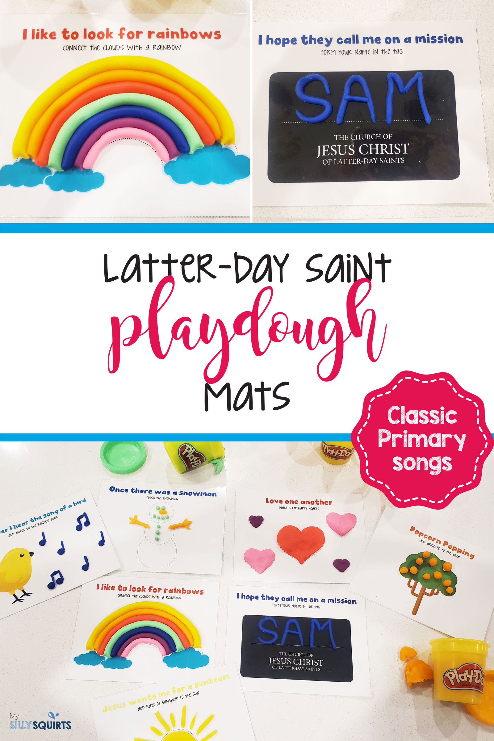 12 LDS playdough mats based on classic Primary songs - My Silly Squirts