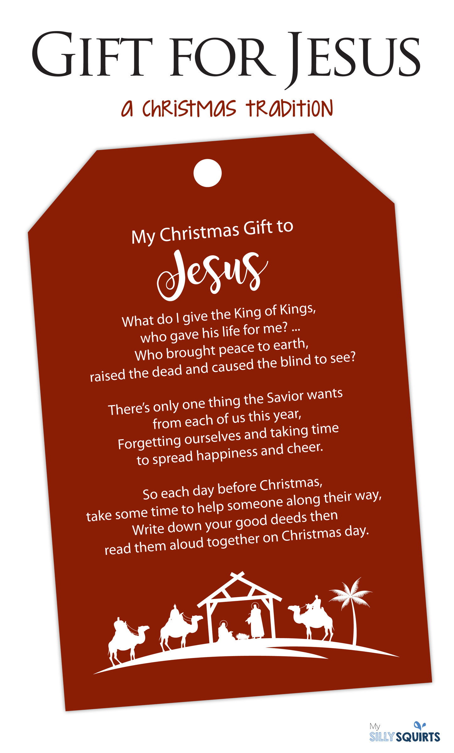 Start a "Gift for Jesus Christmas Tradition" under your tree this year ...