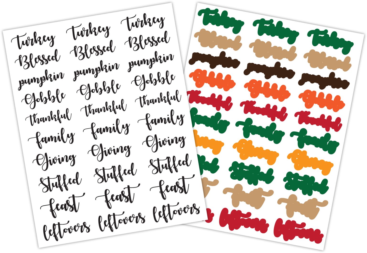 Easy Thanksgiving dinner table favors with printable cutouts - My Silly ...