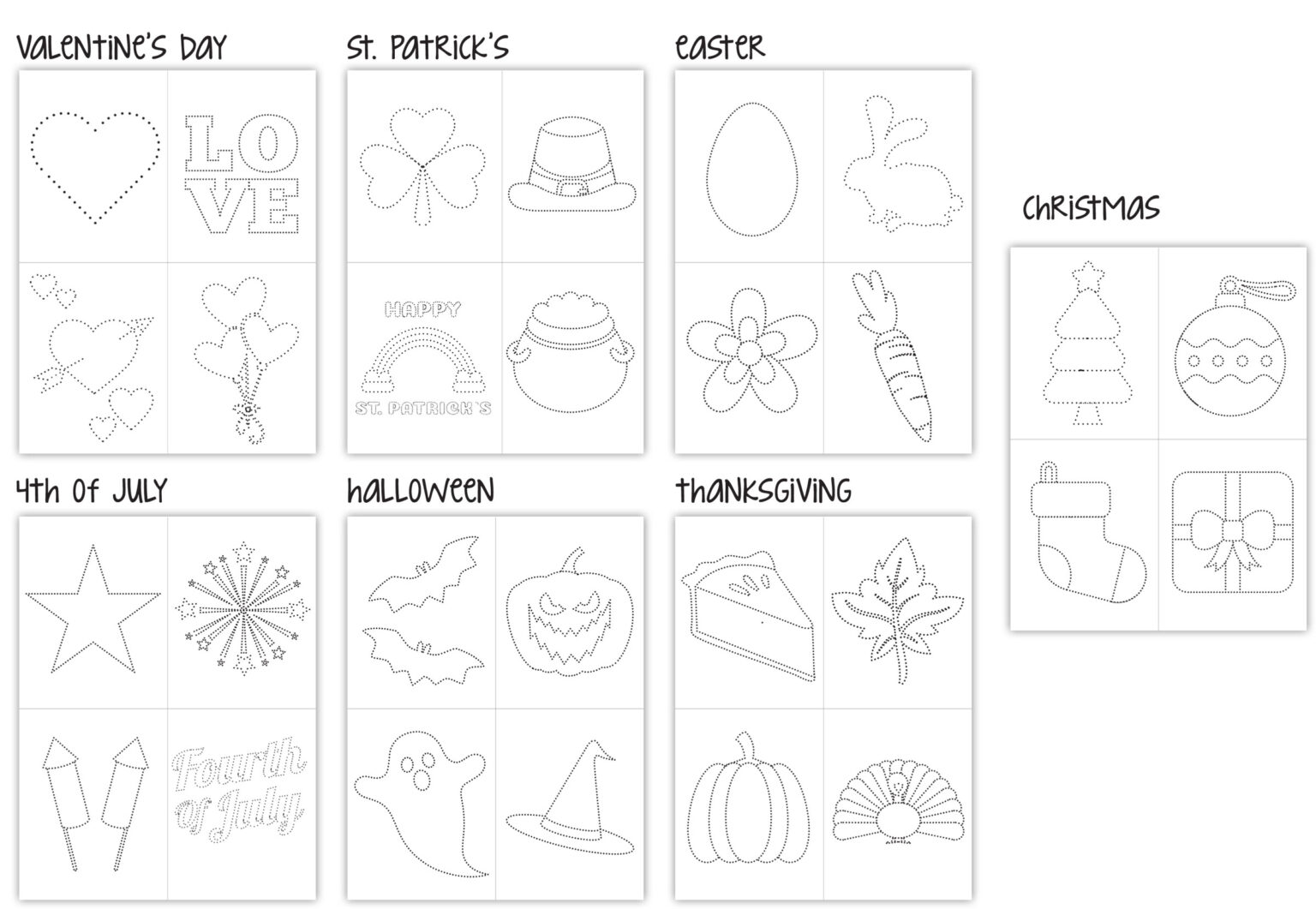 Print these fun pin poke printables for every holiday of the year - My ...