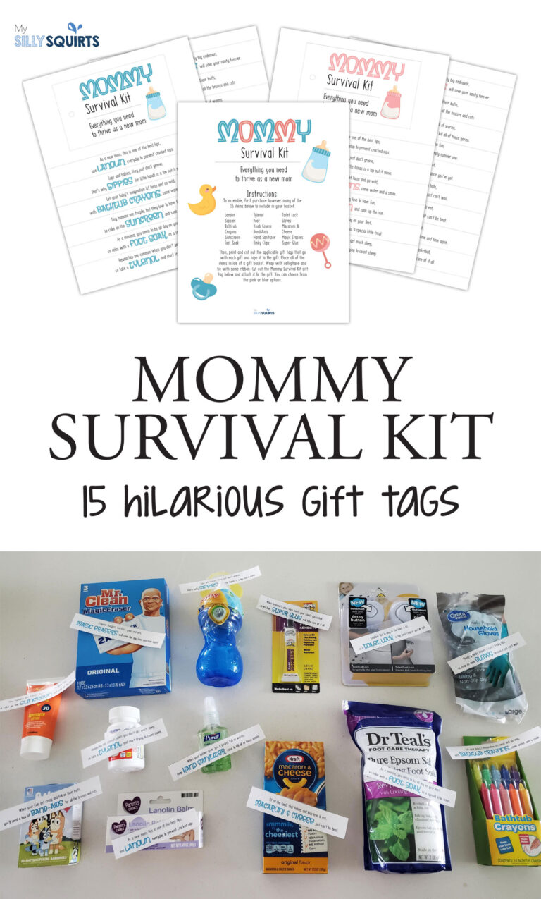 Mommy Survival Kit: the perfect baby shower gift, printable tags ...