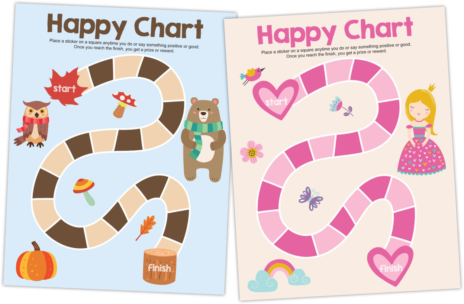 Happy Chart: A reward chart printable that focuses on positive behavior ...