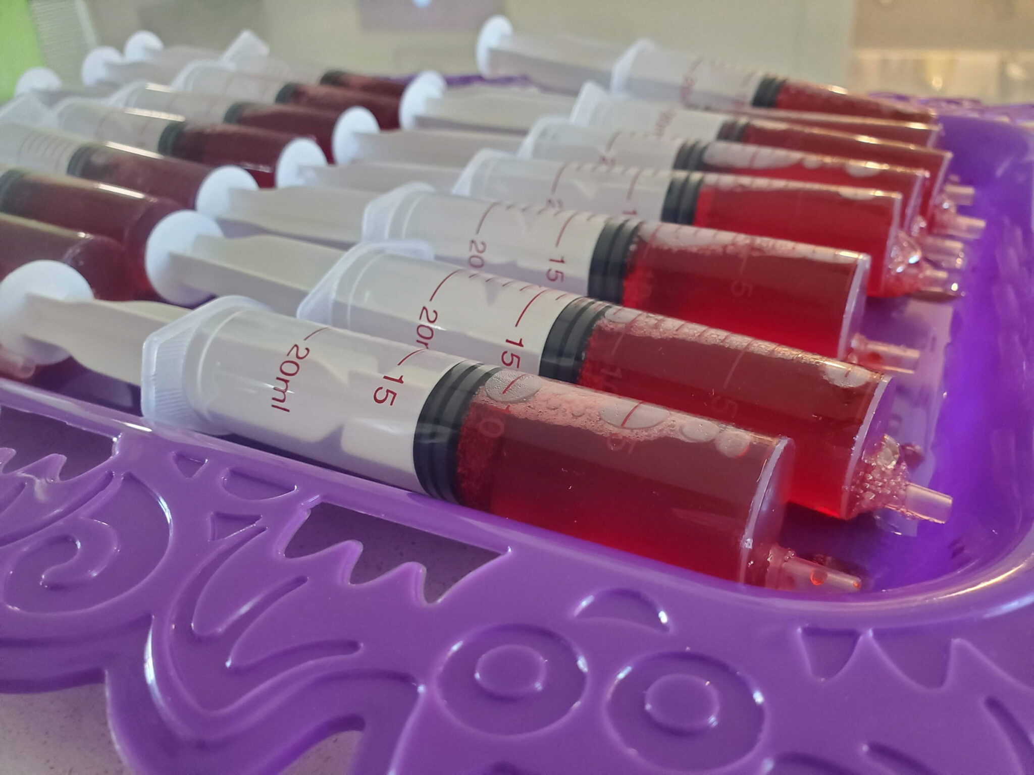 How to make kid-friendly jello syringes for Halloween - My Silly Squirts