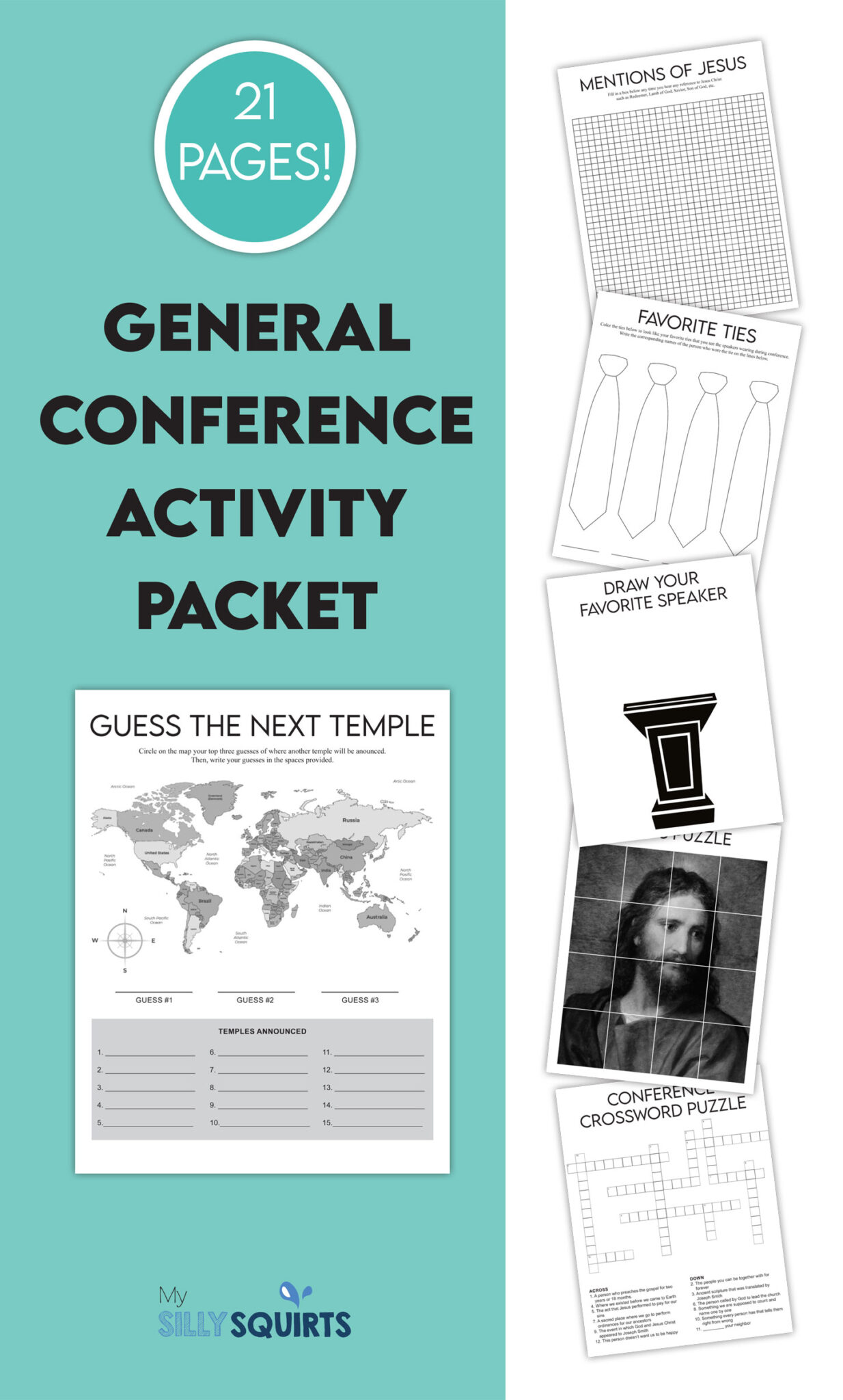 Check out this 21-page General Conference activity packet - My Silly ...