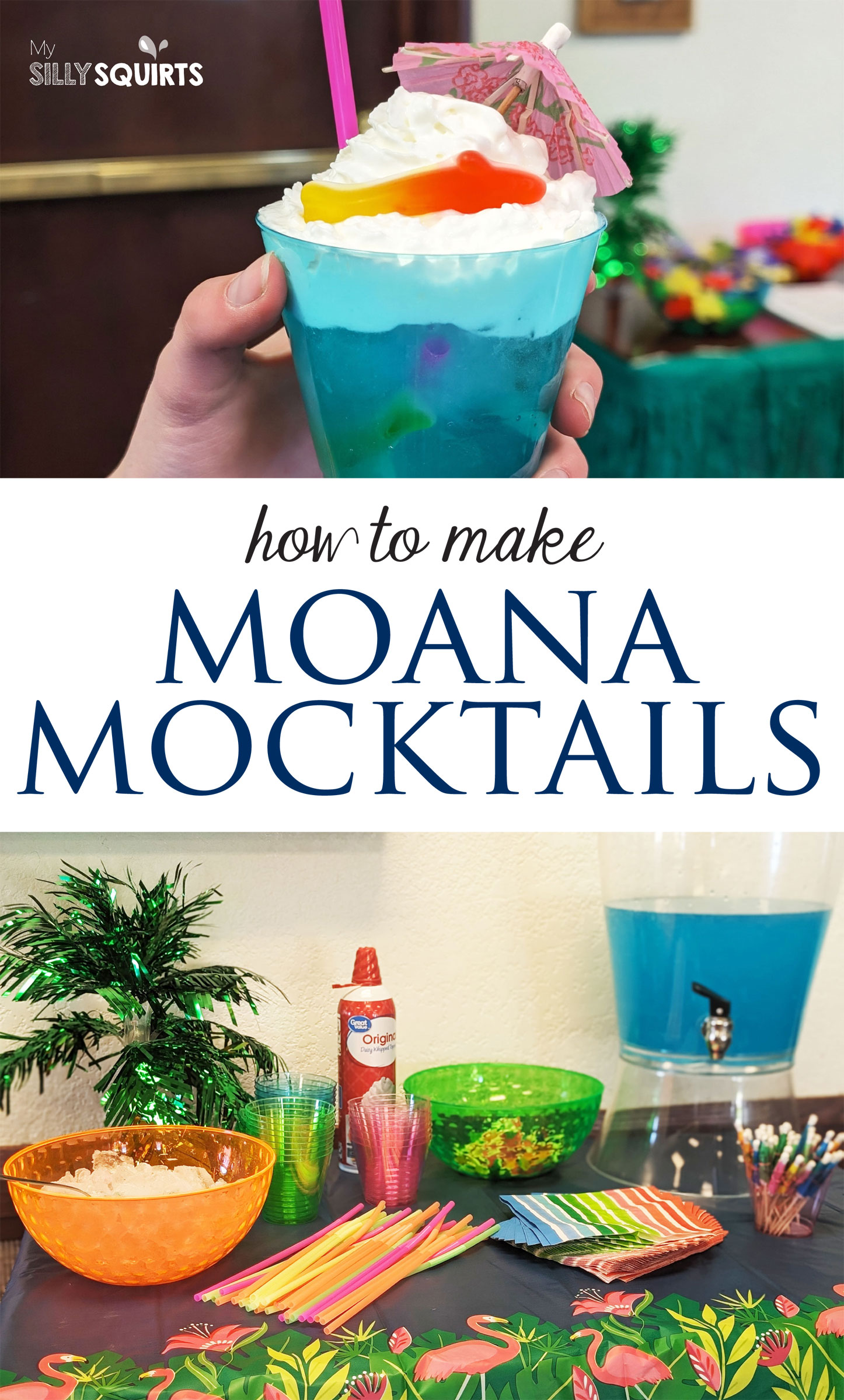 Moana Mocktails: one of the best kids party drinks - My Silly Squirts