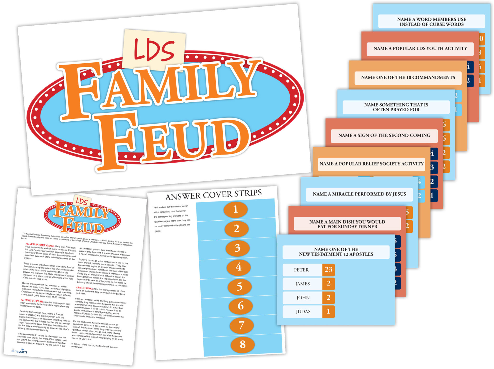 Print your complete LDS Family Feud game today - My Silly Squirts
