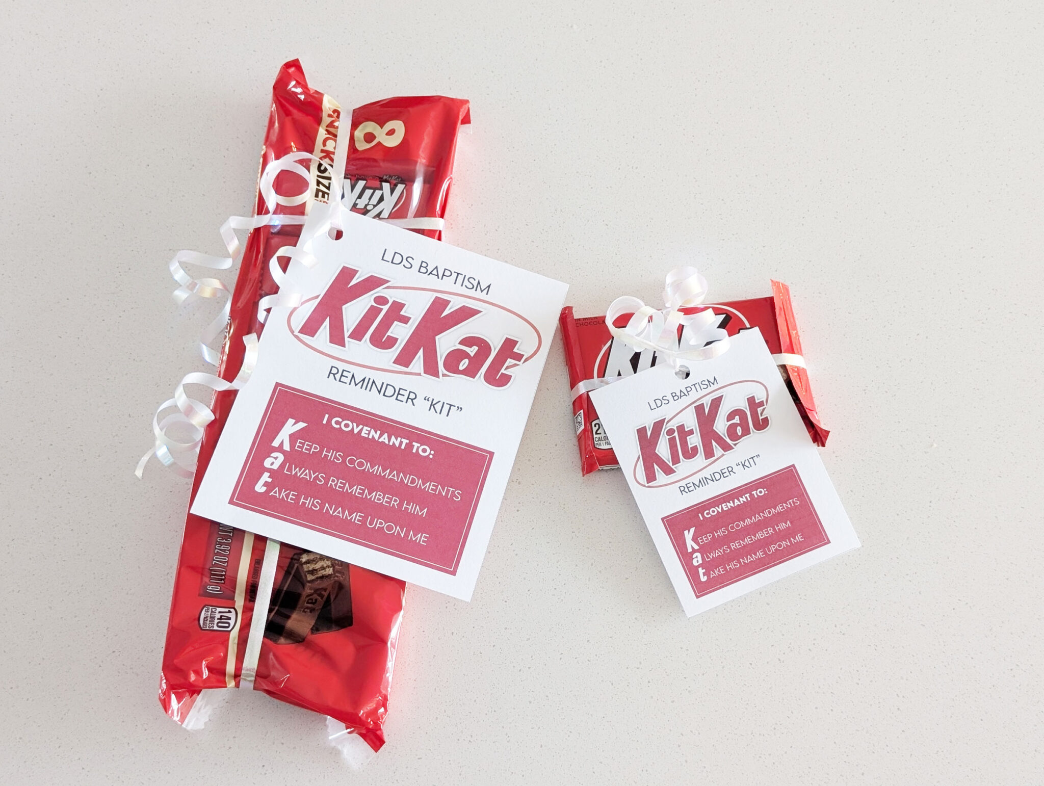 These Kit Kat LDS baptism gift tags are the perfect gift for any ...