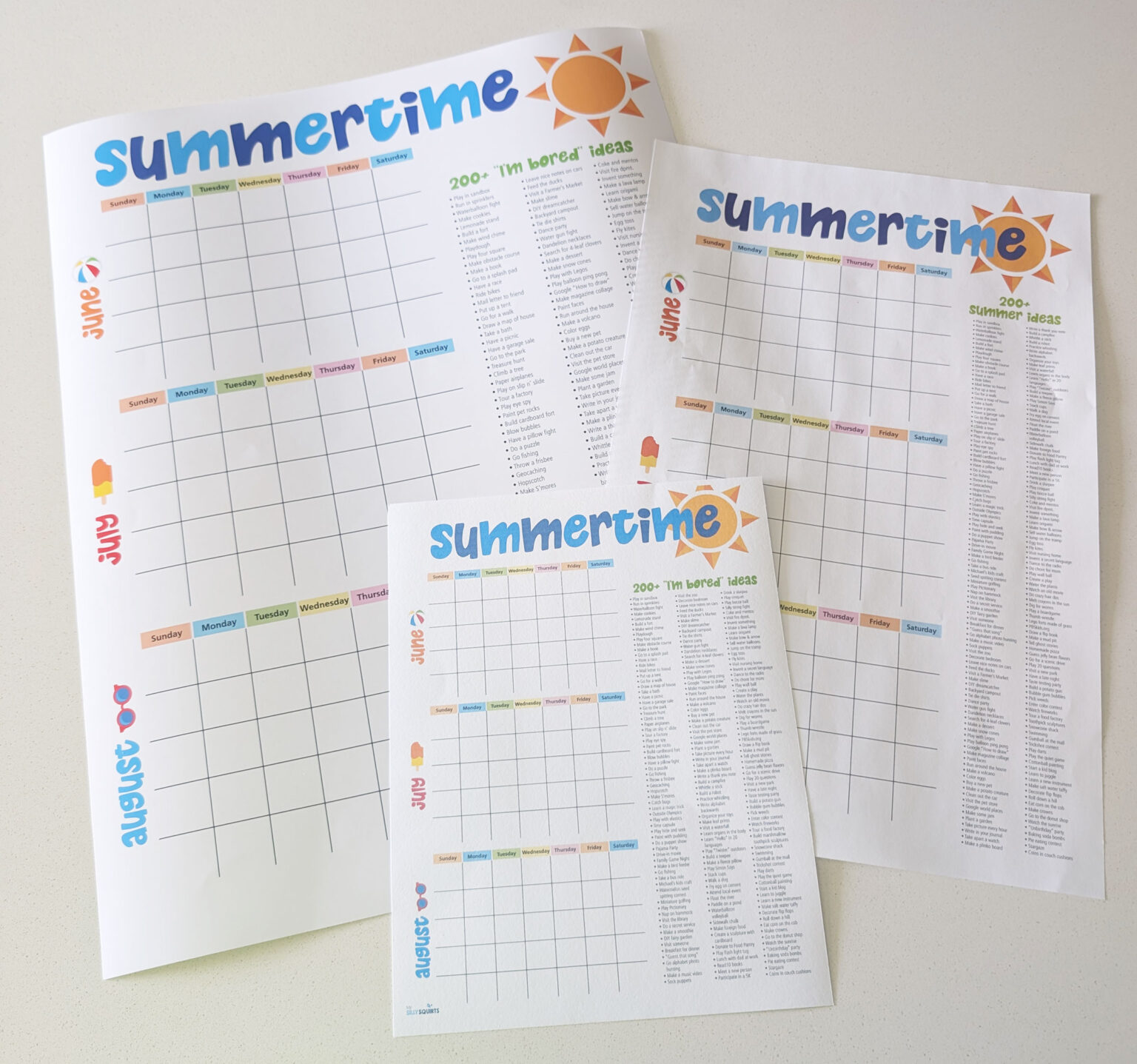 Boredom buster: printable summer calendar with 200+ activity ideas - My ...