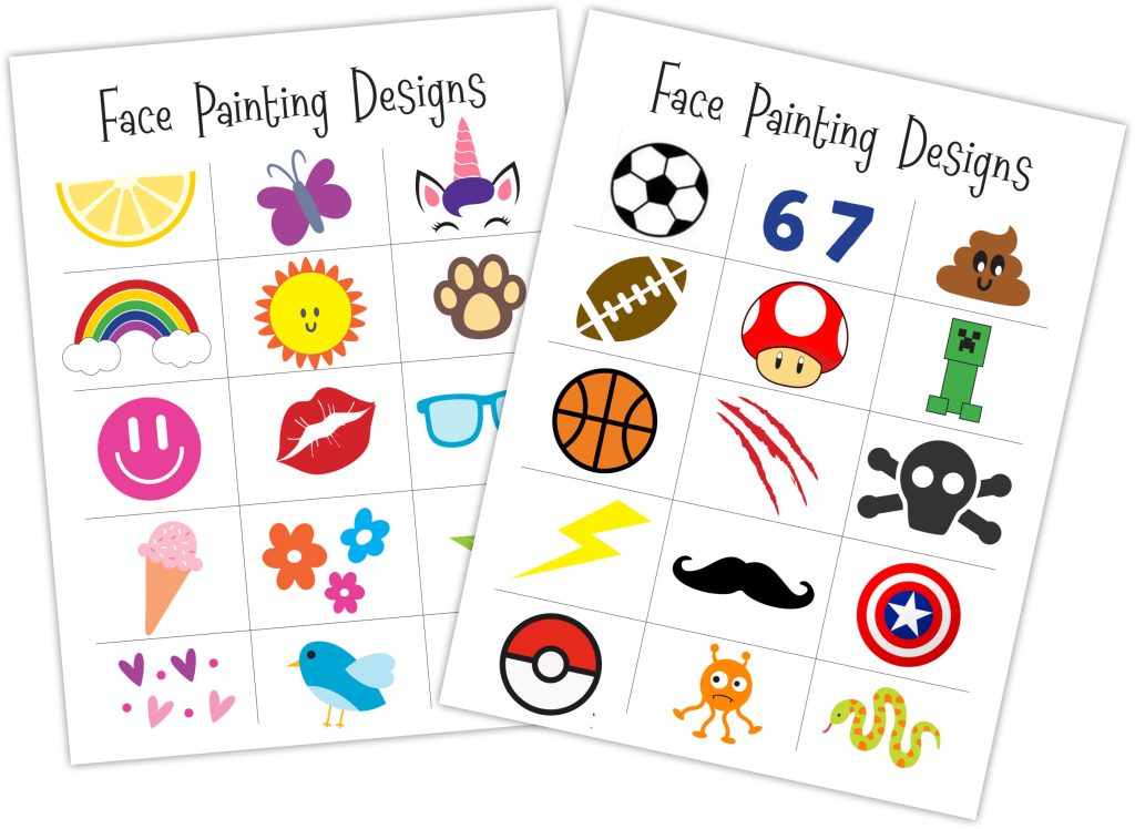 Beginner face painting ideas for kids (printable PDF) - My Silly Squirts