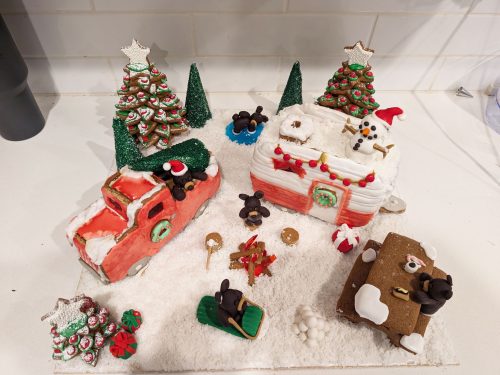 DIY camping gingerbread house display for beginners - My Silly Squirts