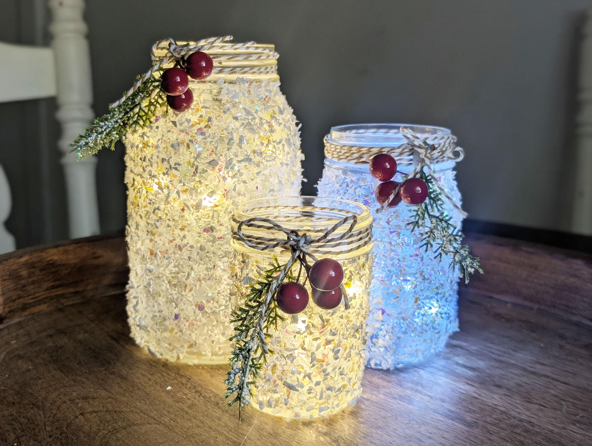 DIY Christmas snow jars craft in three easy steps - My Silly Squirts